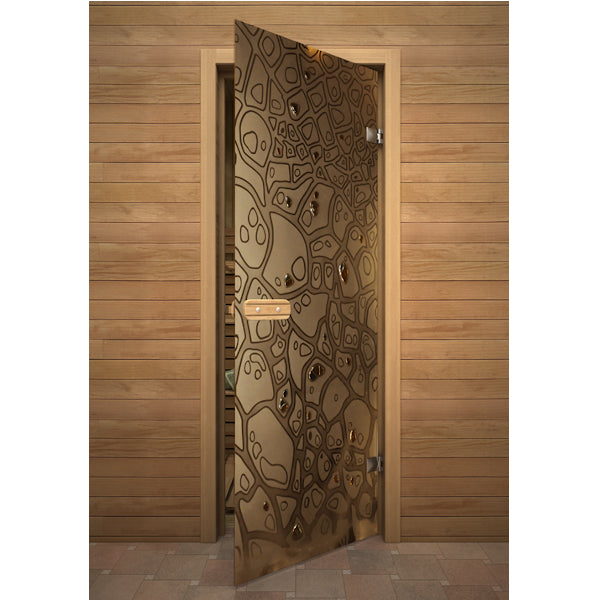 Door, Glass 70 x190 cm "Turtle Shell" – New Life Sauna